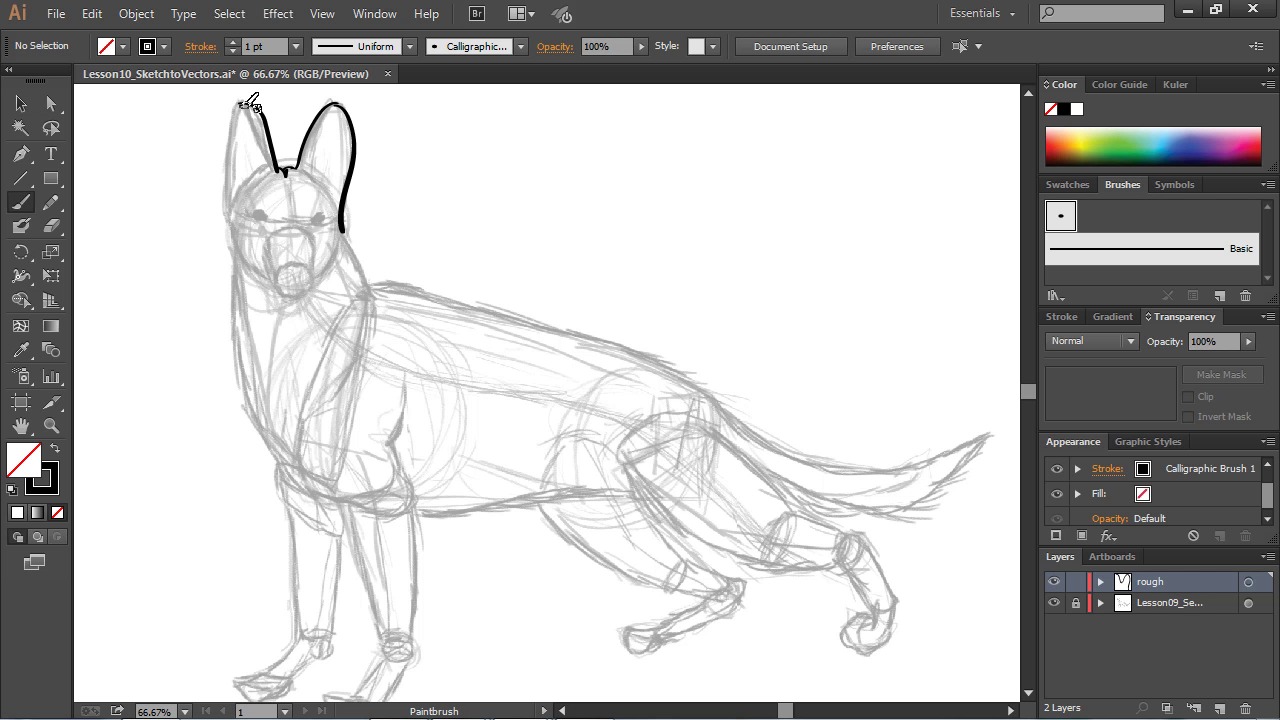 Digital Drawing 101: Drawing Animals - Create a Vector Portrait of a Dog