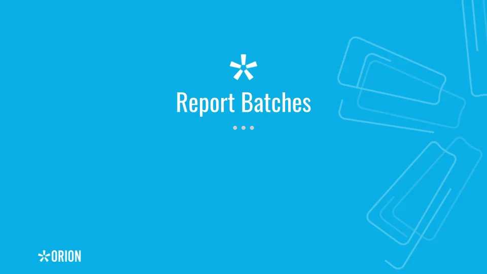 Report Batches - Generating Client Statements