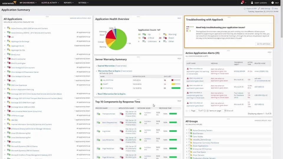 Solarwinds logs store