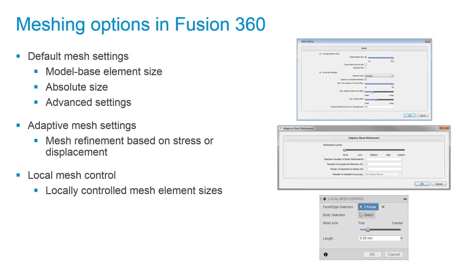 Fusion 360 Help | Working with imported geometry | Principles of model meshing for simulation ...