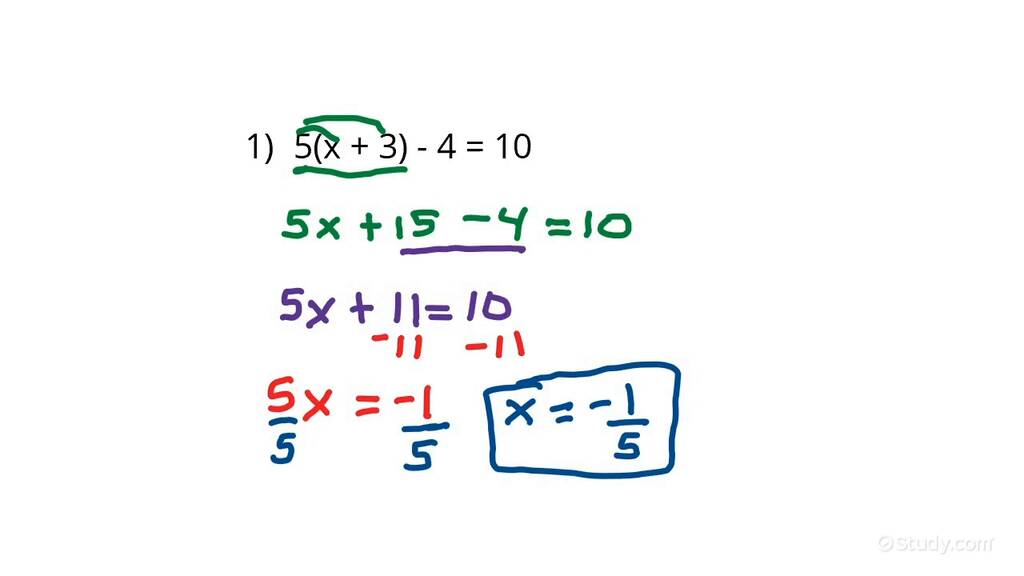 Identifying Properties Used to Solve Linear Equations | Algebra | Study.com Identifying Properties Used to Solve Linear Equations | Algebra | Study.com