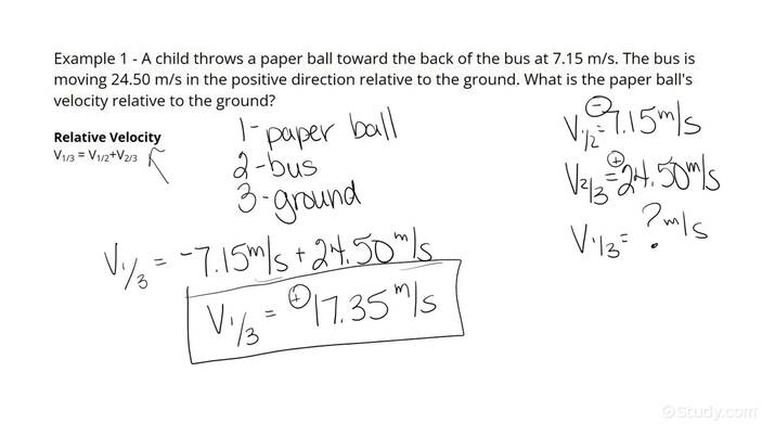 Determining the Unknown Velocity of an Object Relative to Another Using ...