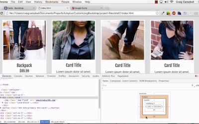 Customizing Bootstrap Components - Finishing the Cards