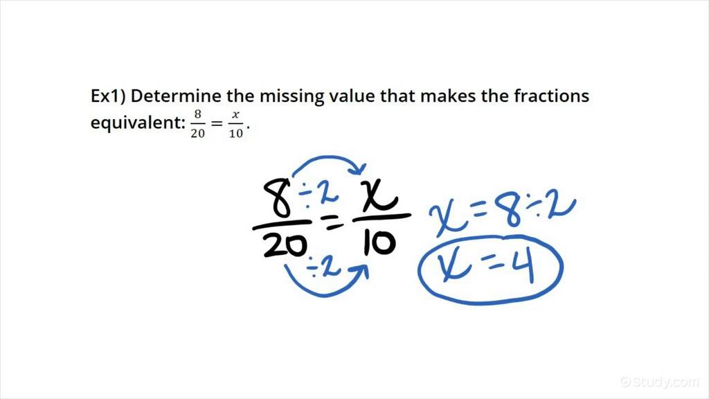 Finding Equivalent Fractions Using Division | Algebra | Study.com