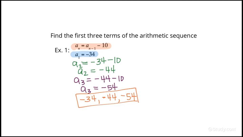 How to Find the First Terms of a Sequence Using a Recursive Rule ...