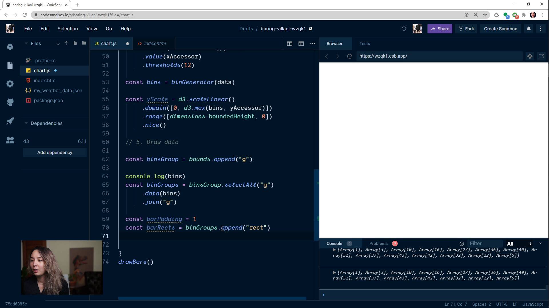 Draw data - Fullstack D3 Masterclass - 3.6 | newline