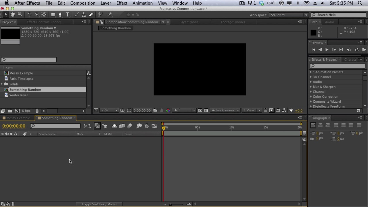 30 Days to Learn Adobe After Effects - Projects vs Compositions