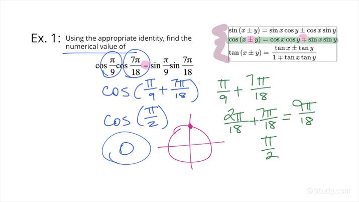 Using Sum & Difference Identities to Rewrite Expressions with Single-angle Trigonometric ...