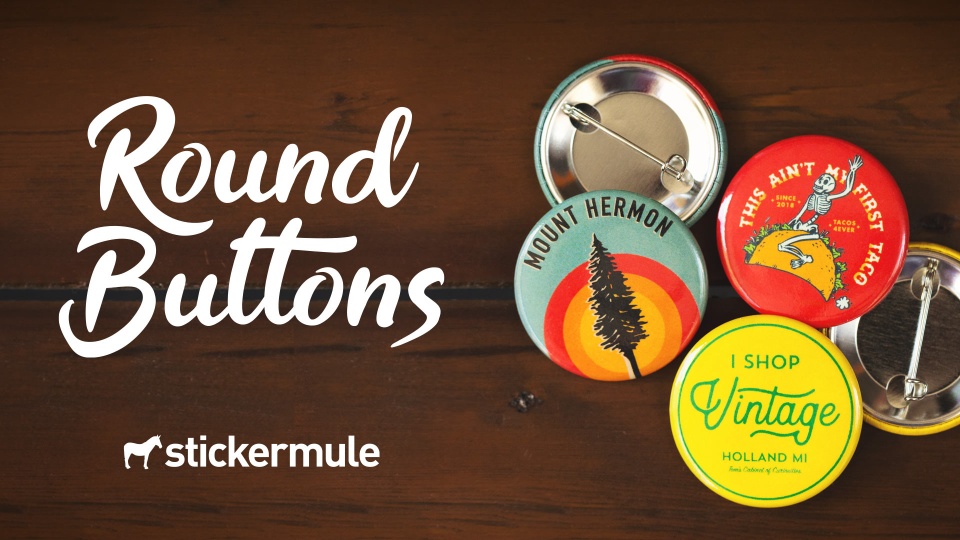 Custom 1" round buttons - Free shipping | Sticker Mule