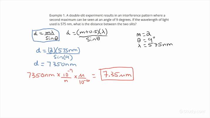 How to Find the Dimension of a Double Slit Using the Spacing in an Interference Pattern ...