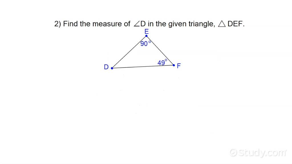 Using the Angle-Sum Triangle Theorem | Study.com