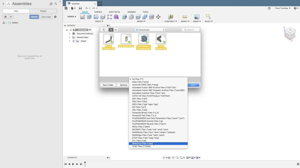Fusion Help | Creating assemblies | Creating a cloud project and uploading data | Autodesk