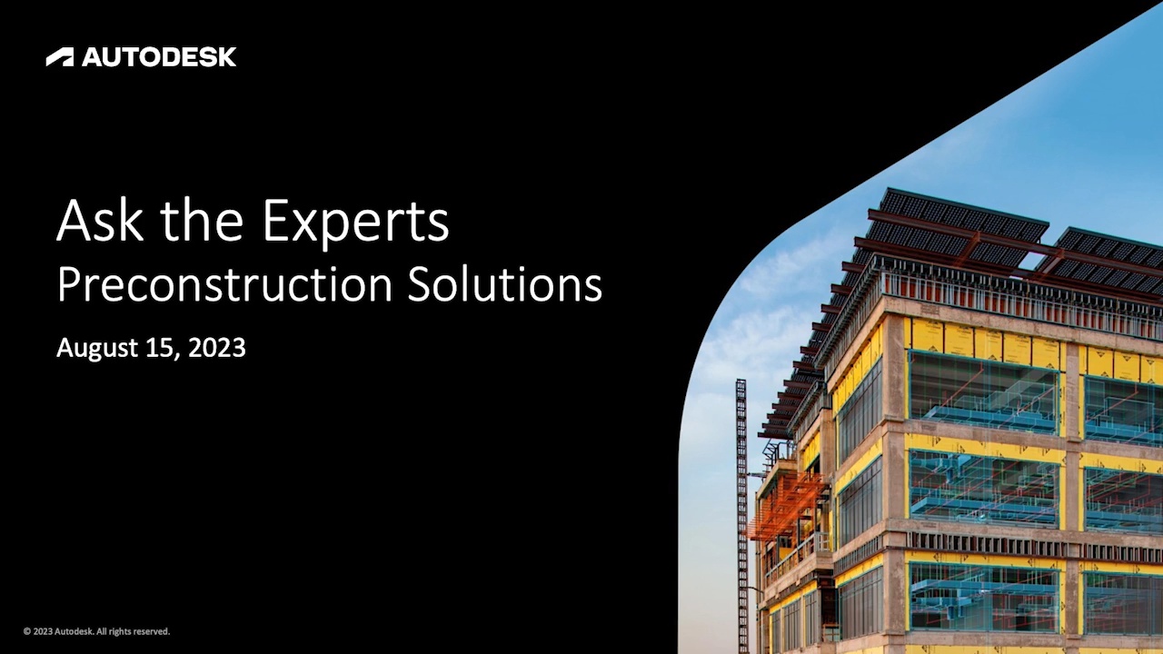 ACC: PreConstruction Solutions - Ask the Experts (08/15/23)