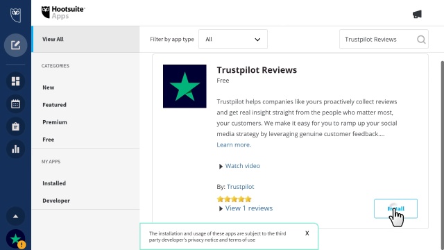Trustpilot’s Hootsuite integration