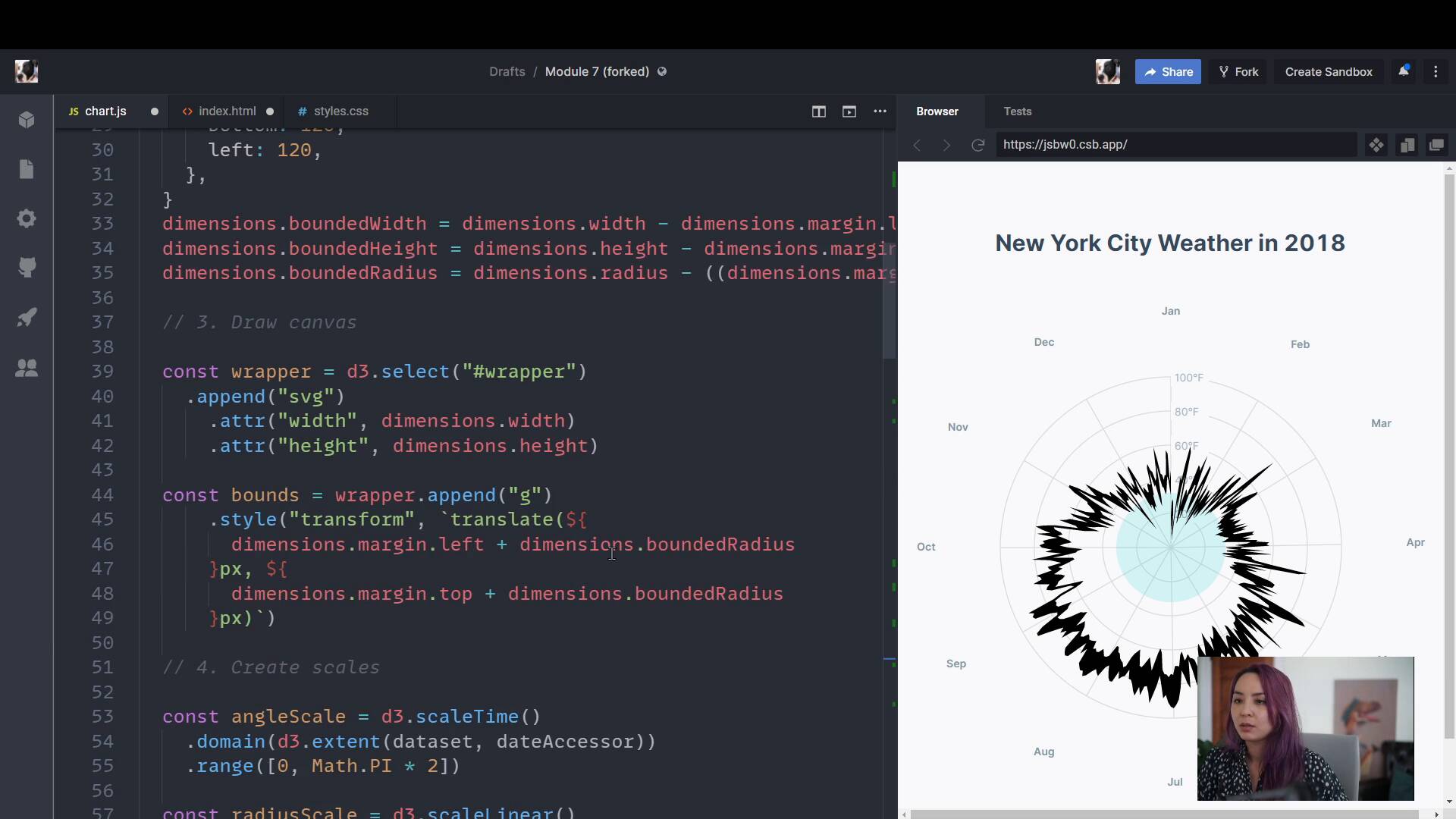 Adding the temperature area - Fullstack D3 Masterclass - 7.5 | newline