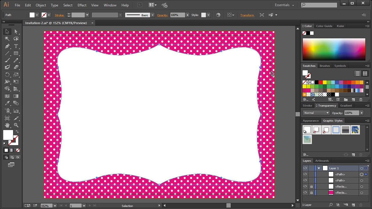 Invitation Design in Adobe Illustrator - Designing a Border