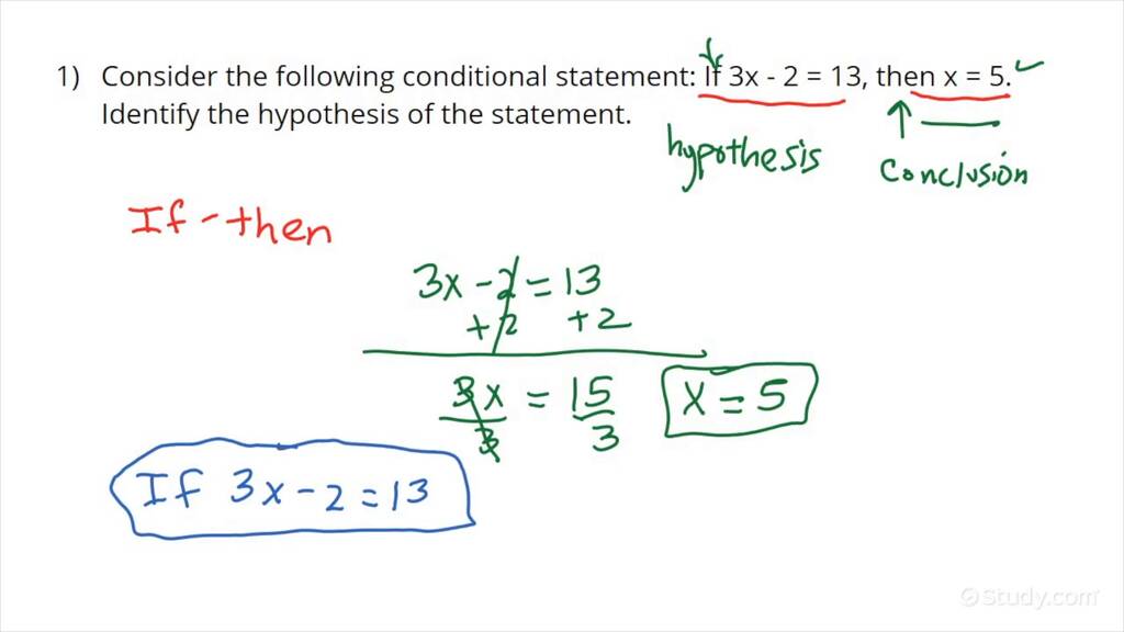 How to Identify Hypotheses in Algebra | Algebra | Study.com