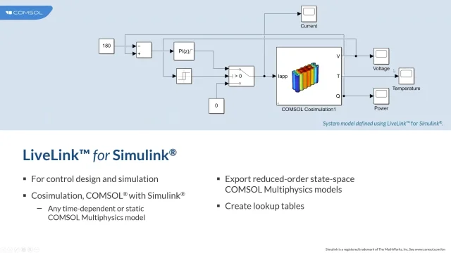 Using LiveLink™ for Simulink®: for Lumped Battery Modeling