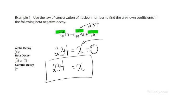 How to Use Conservation of Nucleon Number to Find Unknown Coefficients ...