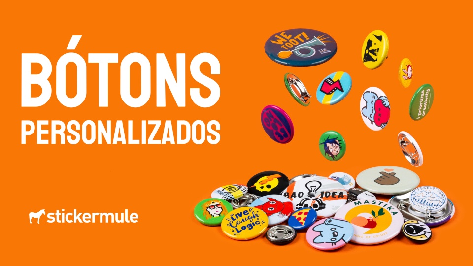 Botons personalizados | Frete grátis | Sticker Mule Brasil
