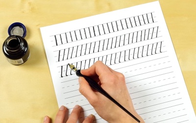 The Art of Calligraphy: Roundhand Script - The Downward Stroke