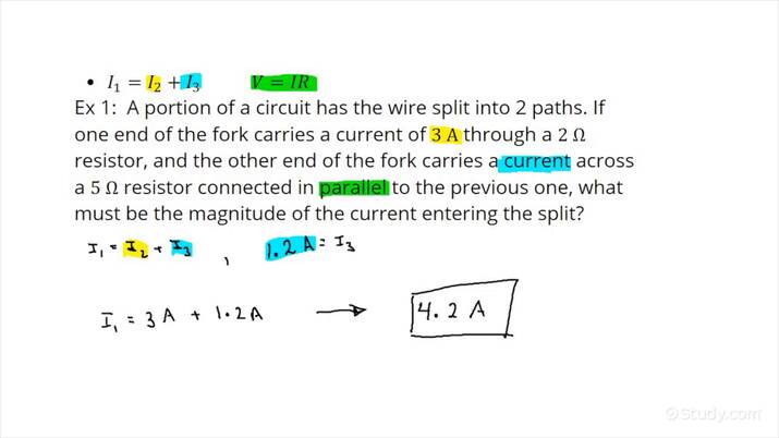 How to Use the Junction Rule to Find the Current Entering a Junction | Physics | Study.com