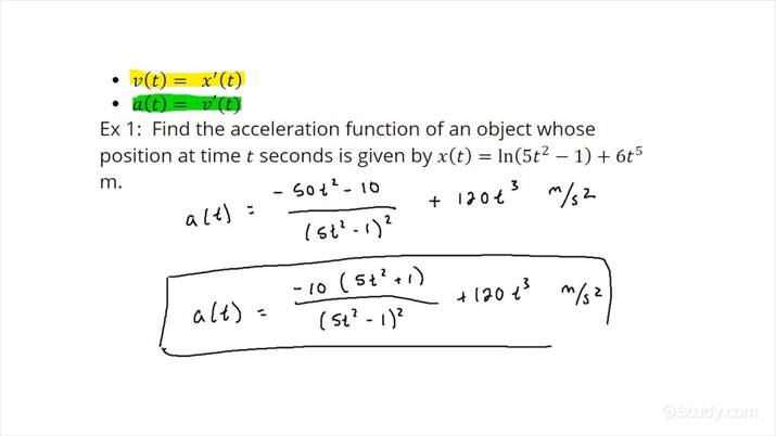 Finding the Non-Uniform Acceleration Function of an Object from its ...