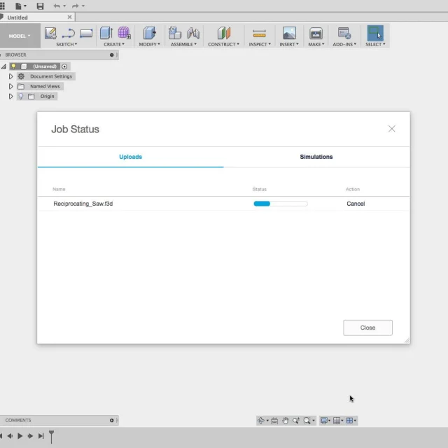 Fusion 360 Help | Introduction to 3D modeling | Create a new cloud project, upload, and save a ...