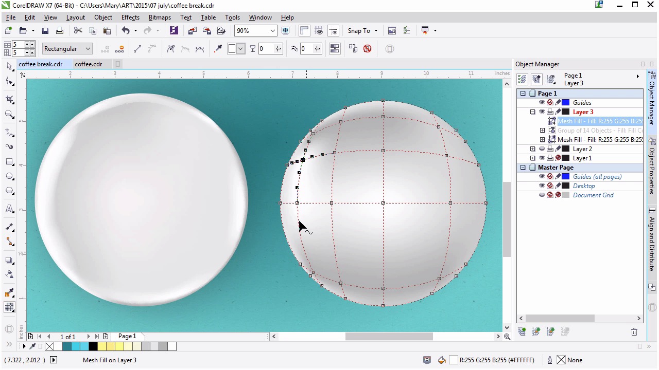 Advanced Techniques in CorelDRAW - Rendering the Cup Saucer