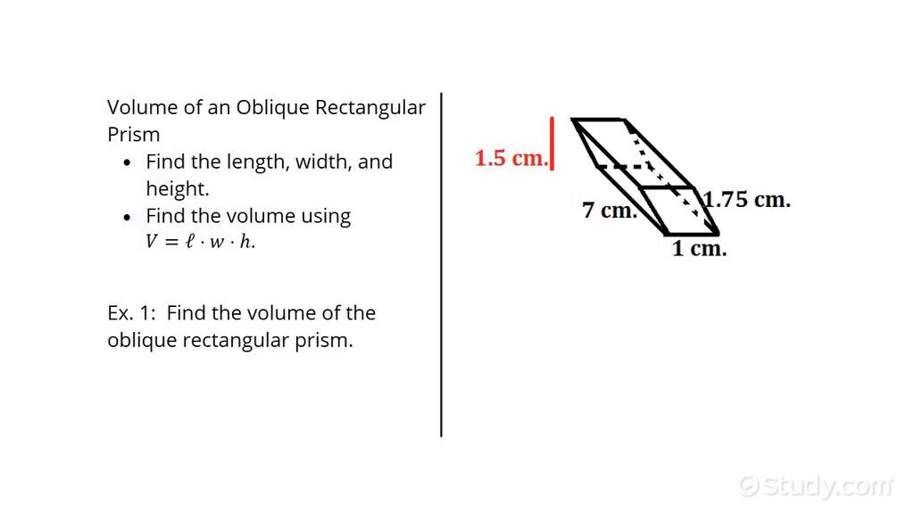 How to Find the Volume of an Oblique Rectangular Prism | Geometry ...