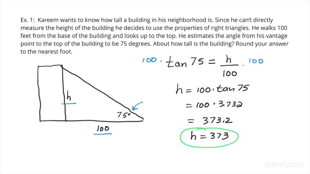 How to Solve a Right Triangle in a Word Problem | Geometry | Study.com