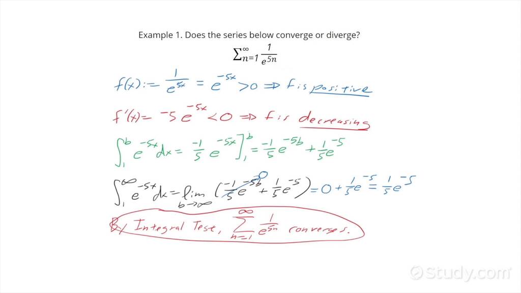 How to Determine Whether a Series Converges or Diverges Using Integral ...