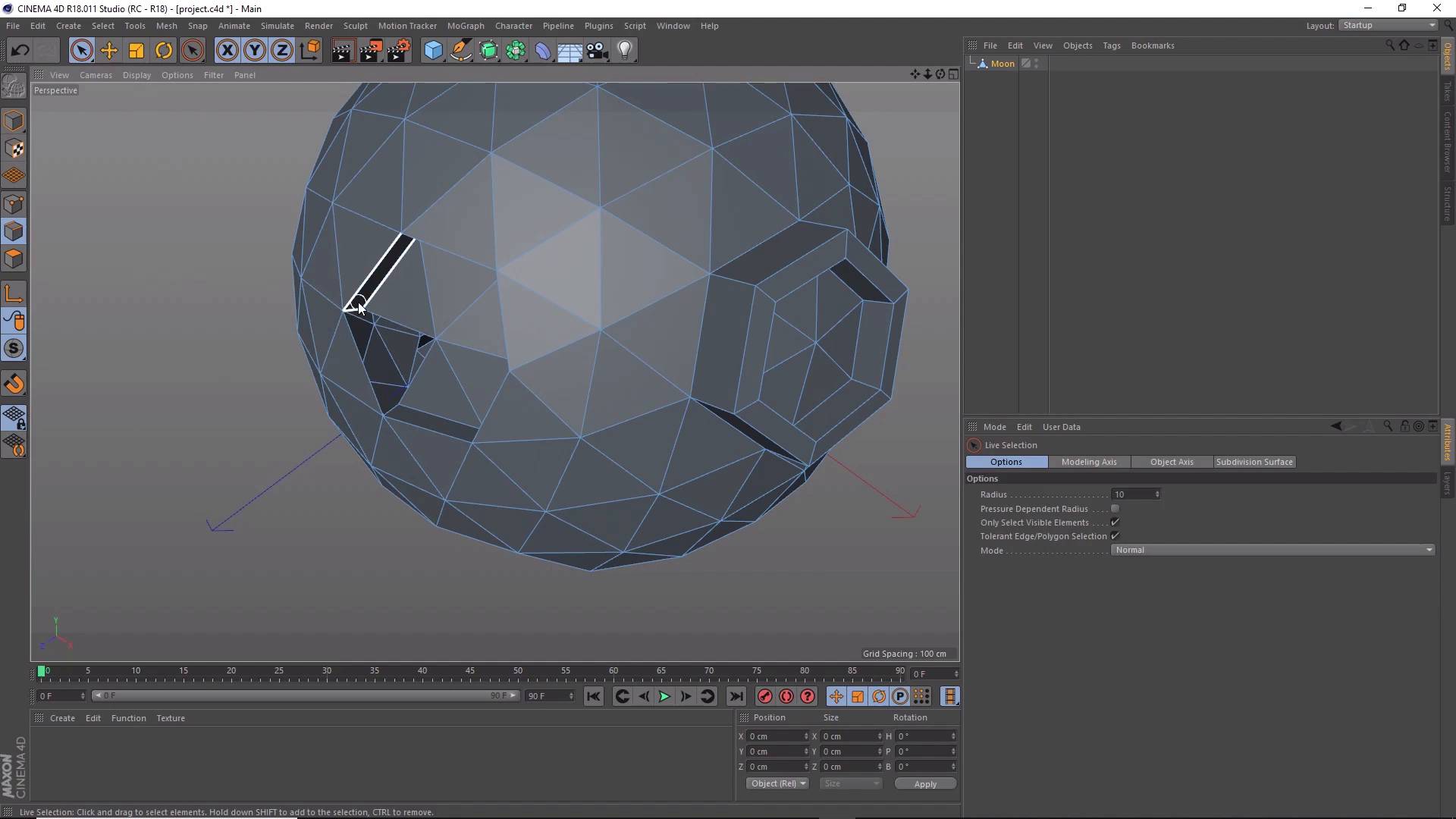 Create a Low Poly Moon With Cinema 4D - Creating Moon Craters