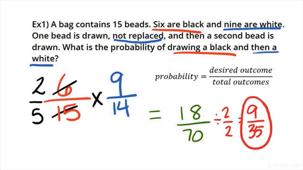 Calculating Probability of Dependent Events | Algebra | Study.com