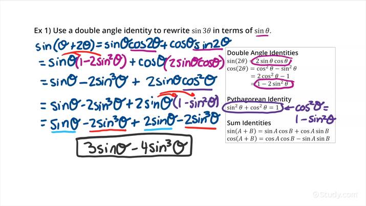 How to Solve Double Angle Identities | Trigonometry | Study.com