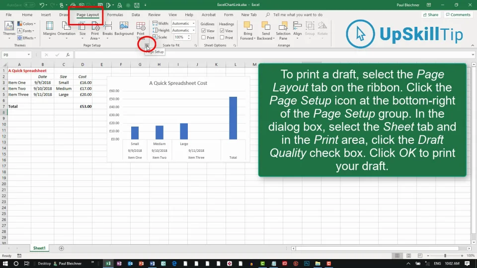 Quickly Print Excel Drafts Quickly Print Excel Drafts