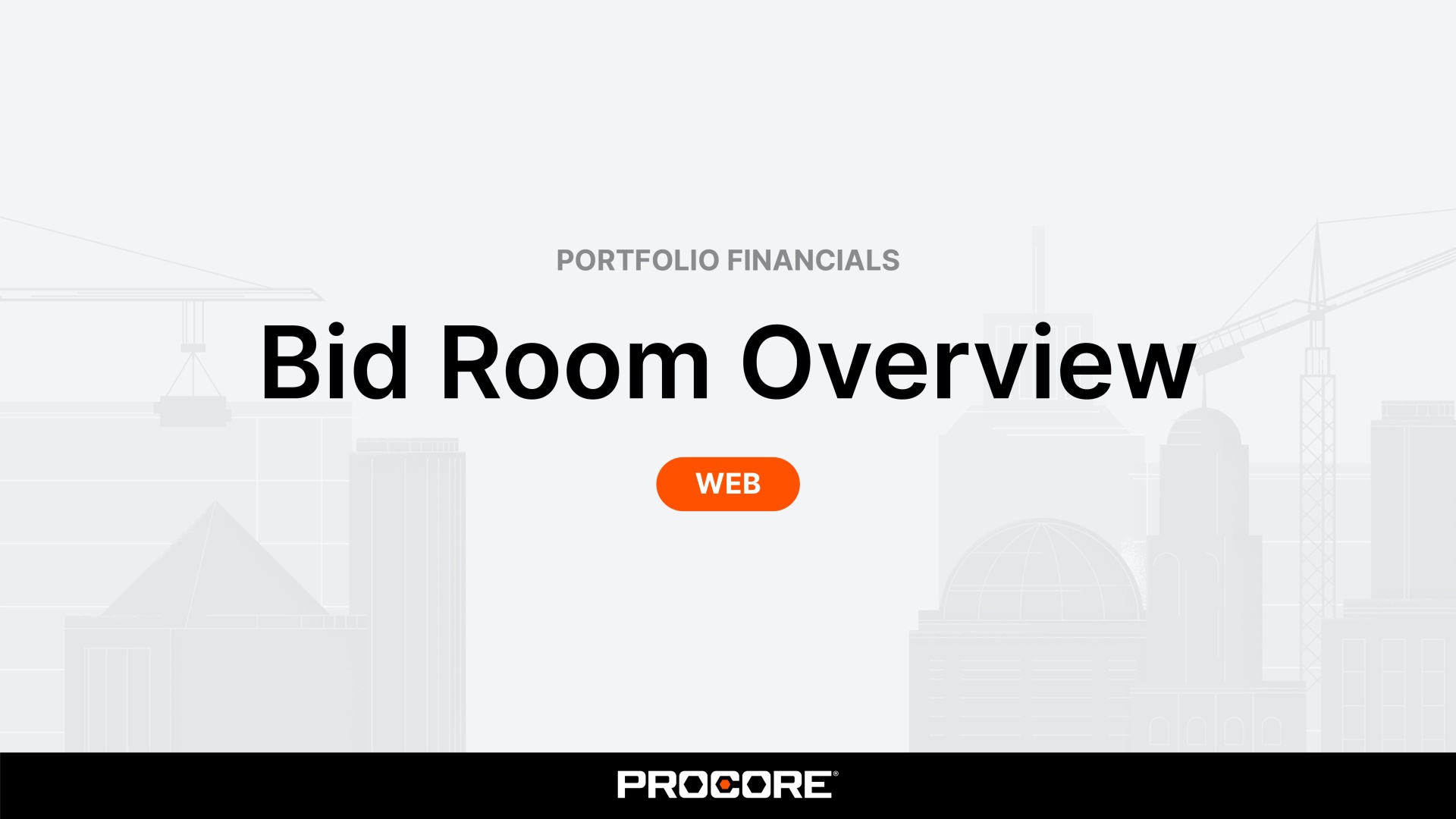 What is the Bid Room in Portfolio Financials? - Procore (en-CA)