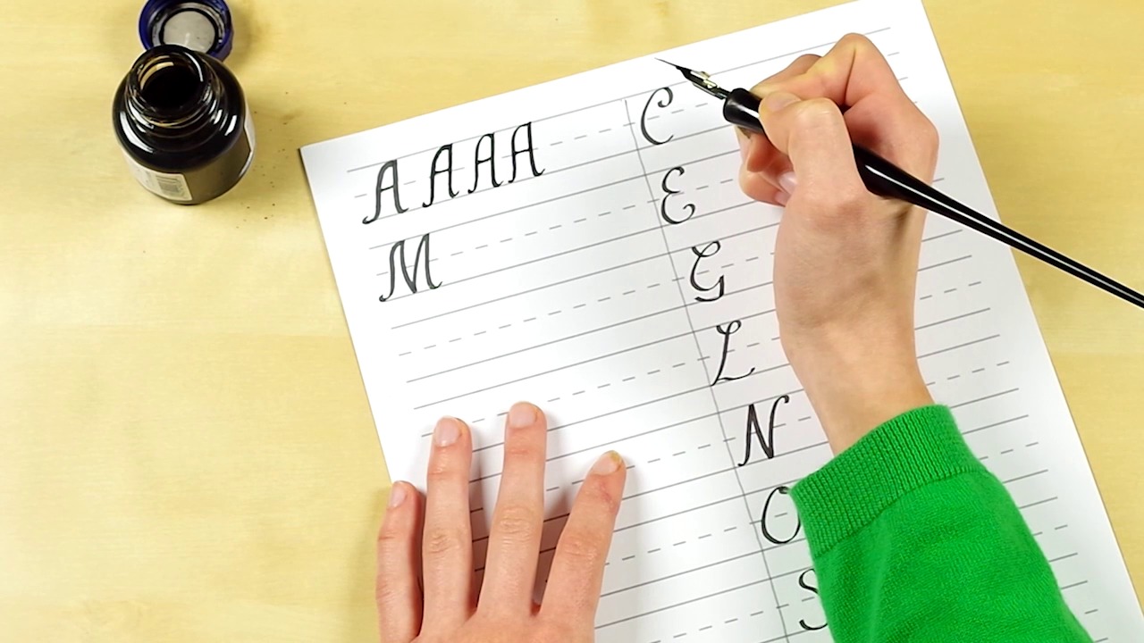 The Art of Calligraphy: Roundhand Script - Practice the Wavy Downward ...