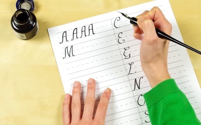 The Art of Calligraphy: Roundhand Script - Practice the Wavy Downward ...