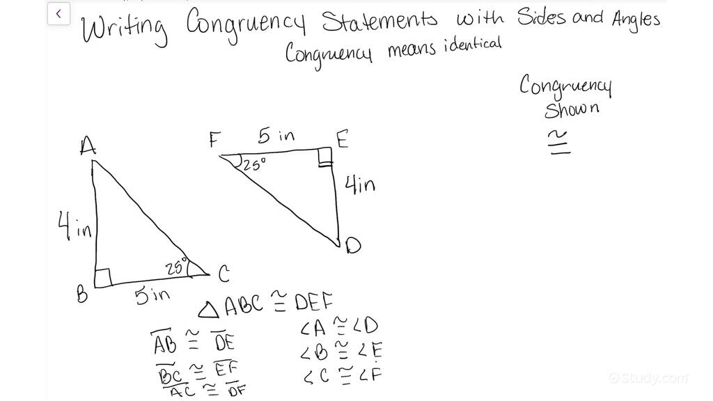 How to Determine & Write Congruency Statements for Triangle Sides and ...
