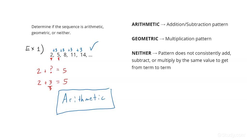 How To Determine If A Sequence Is Arithmetic Geometric Or Neither