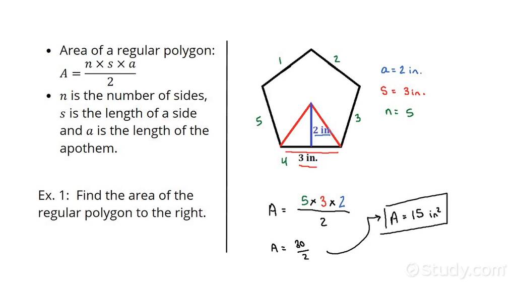 How to Find the Area of a Regular Polygon | Geometry | Study.com
