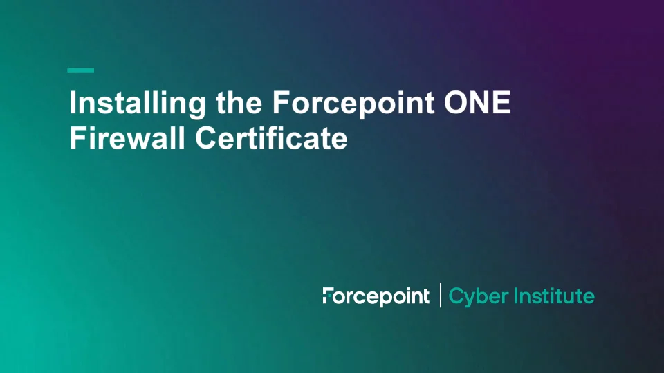 Forcepoint Cyber Institute