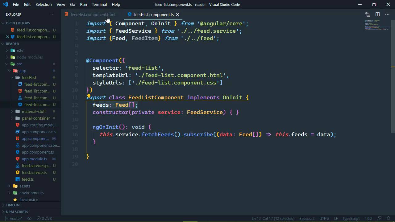 Modern Web Apps With Angular - Displaying the Feed List