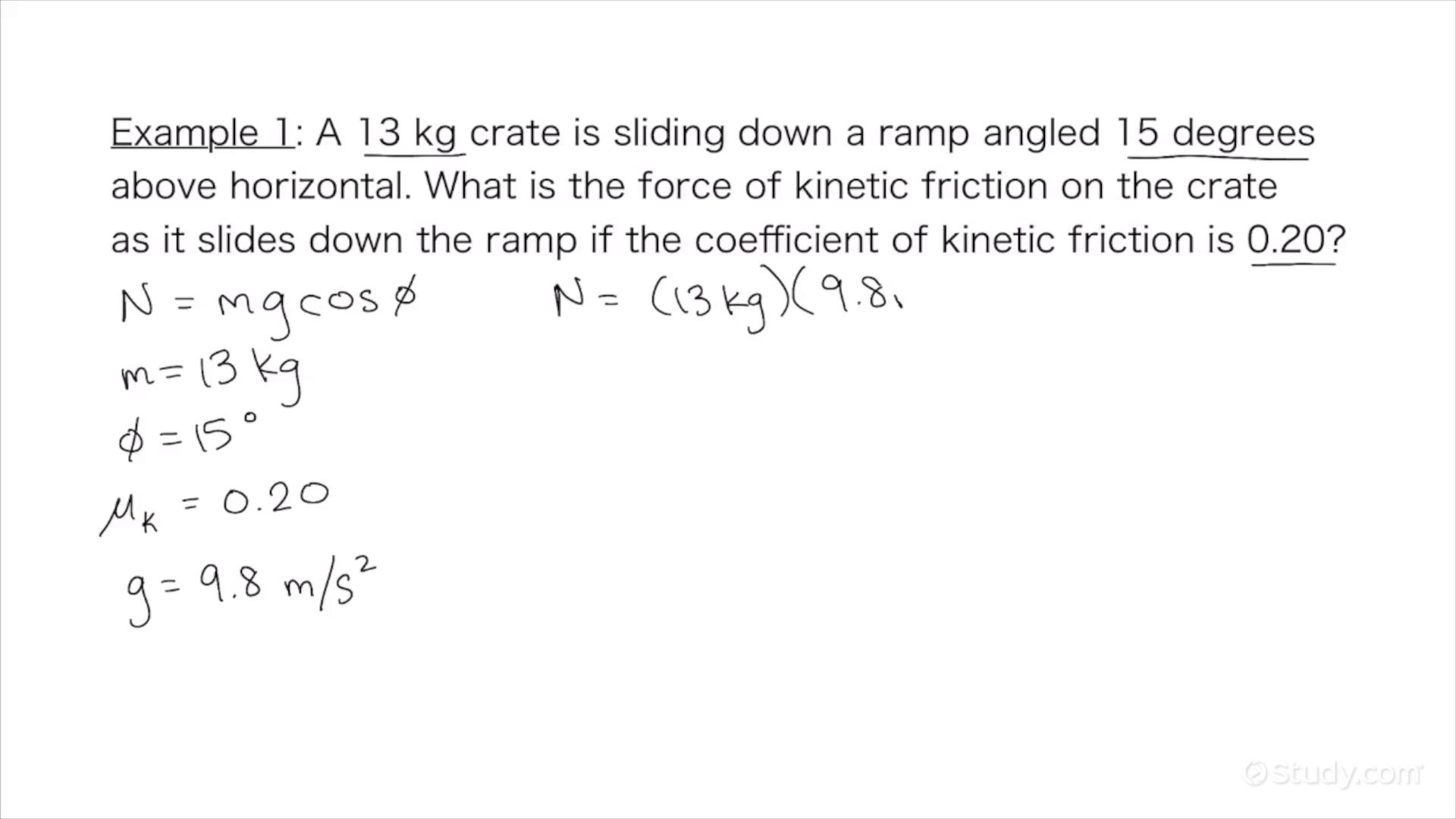 How to Calculate the Force of Kinetic Friction for a Moving Object on ...