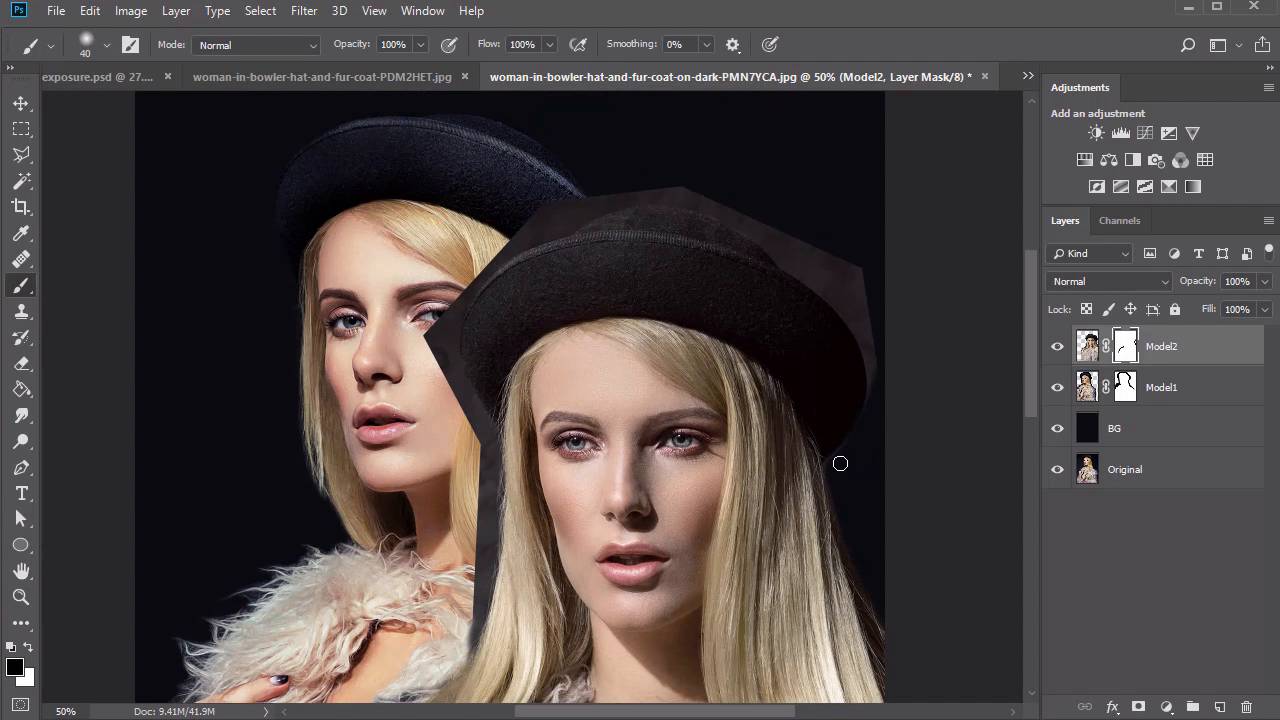 How to Make a Double Exposure in Photoshop - Duotone Double Color ...