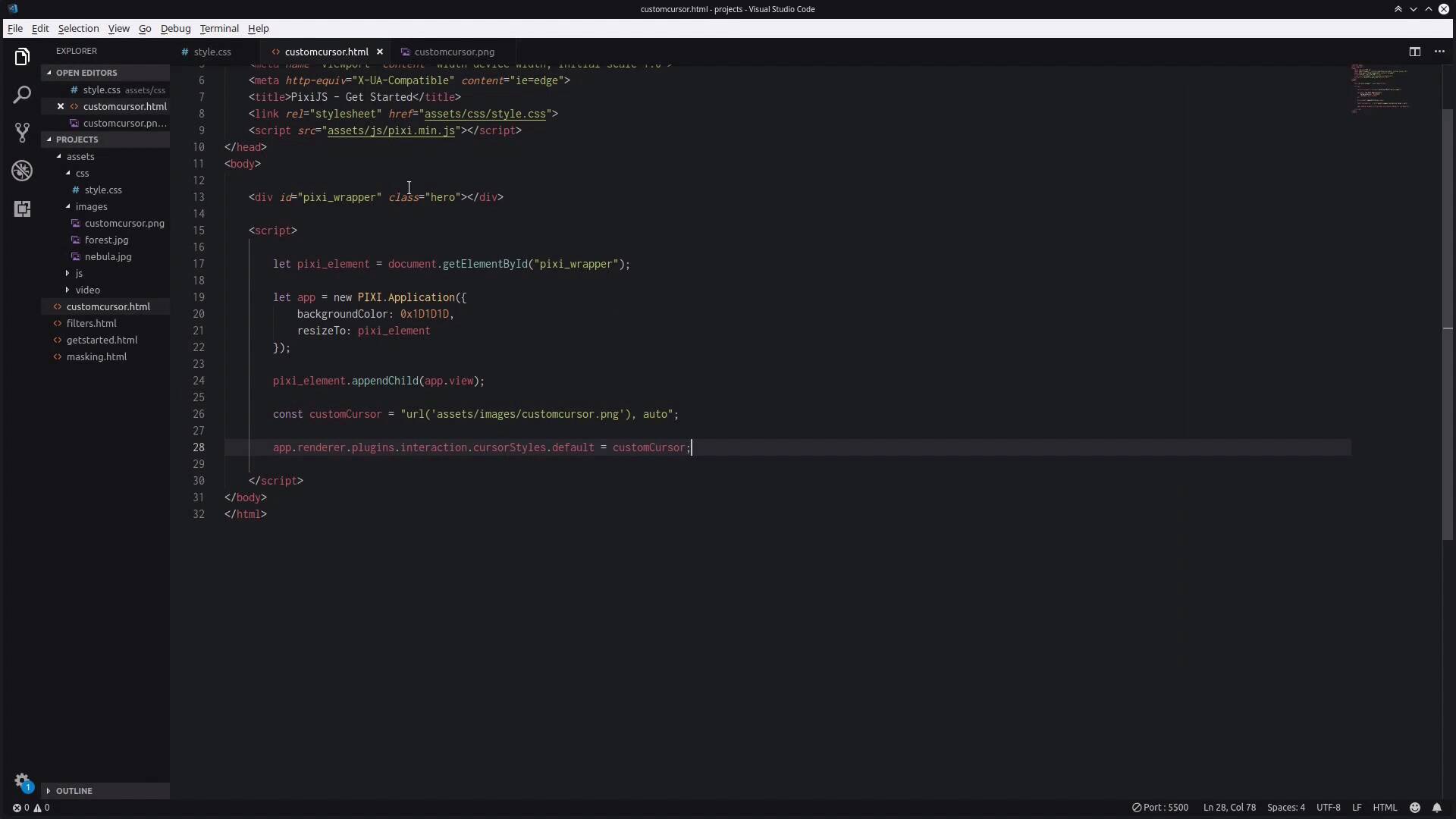 Up and Running With PixiJS - Custom Cursor