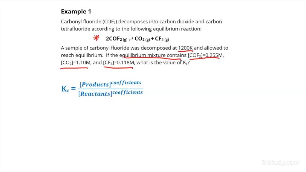 How to Calculate an Equilibrium Constant from an Equilibrium Composition | Chemistry | Study.com