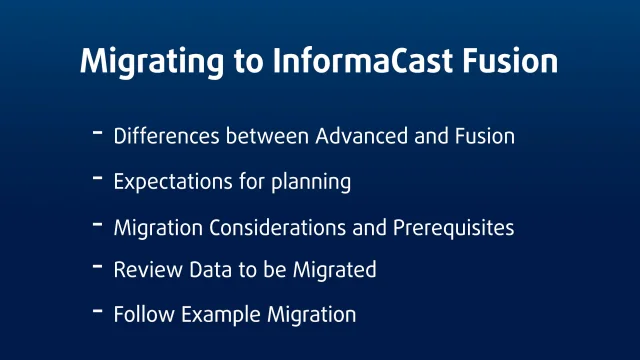 Migrating to InformaCast Fusion
