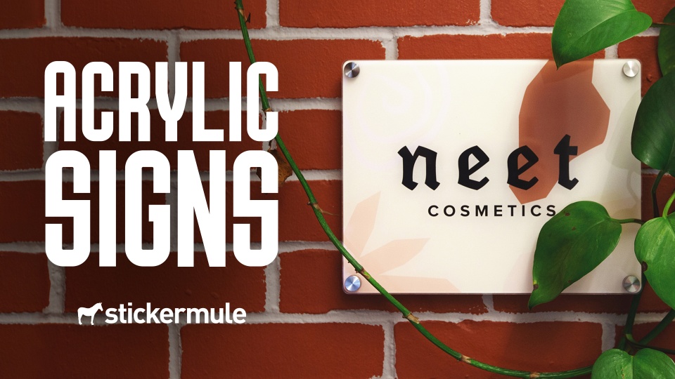 Acrylic signs - Custom acrylic business signs | Sticker Mule